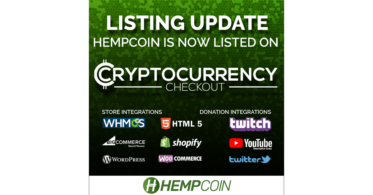 Accept THC on your website for free with CryptocurrencyCheckout.